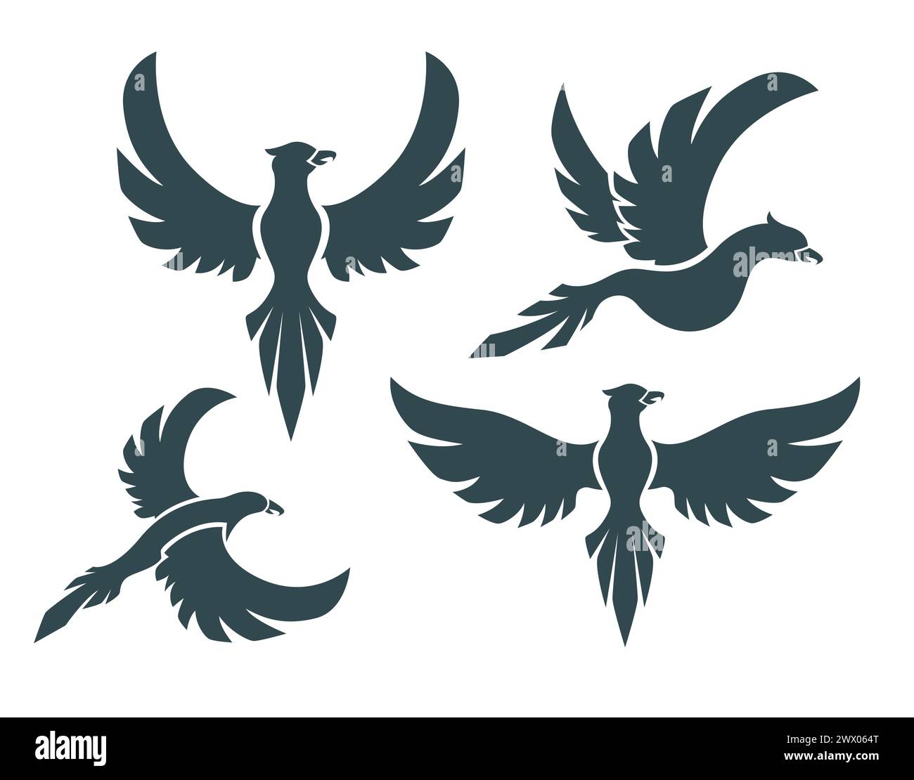 Flying Birds Sign Set, Vector Illustration Stock Vector Image & Art - Alamy