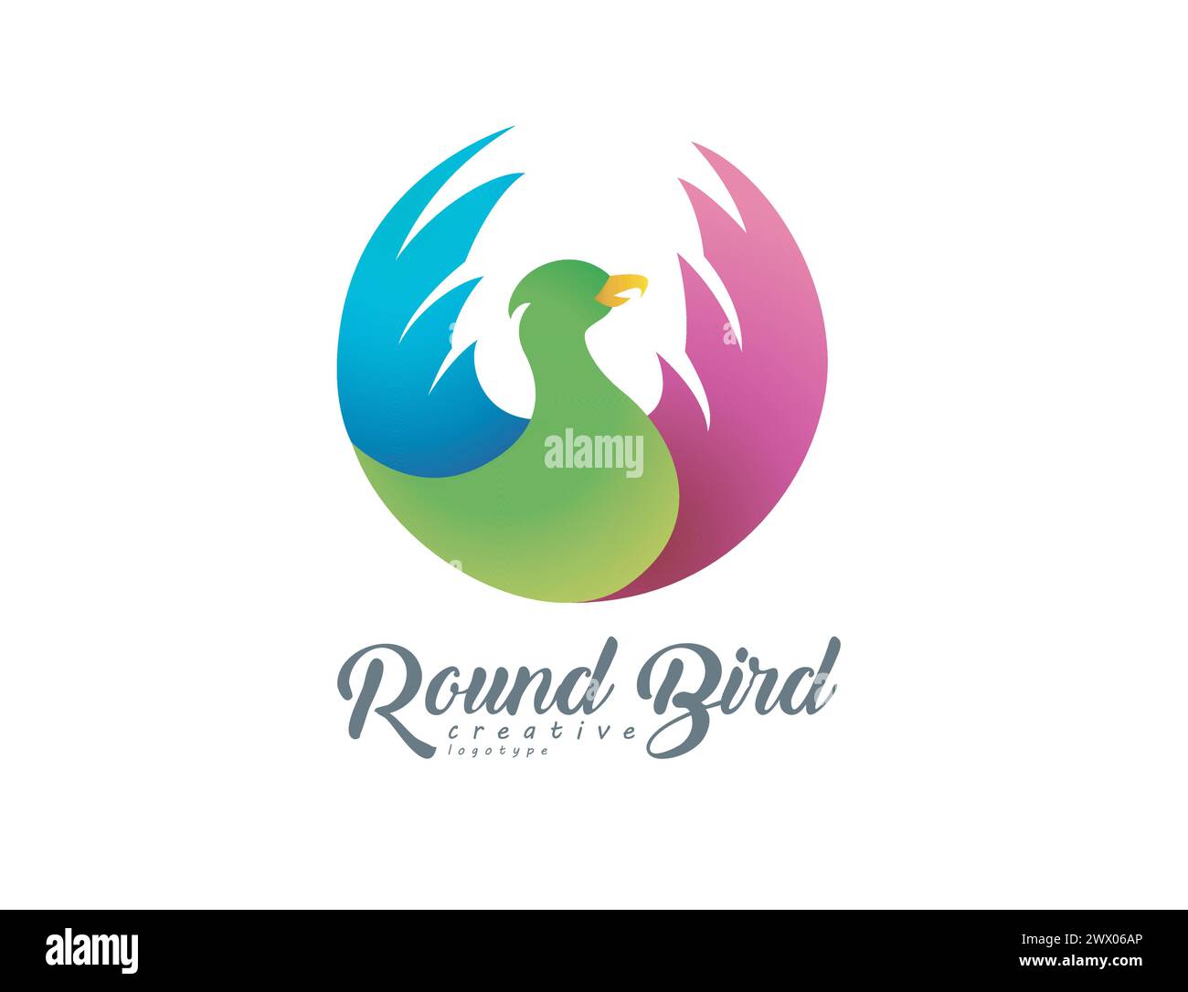 Round Flying Bird Sign, Vector Illustration Stock Vector Image & Art ...