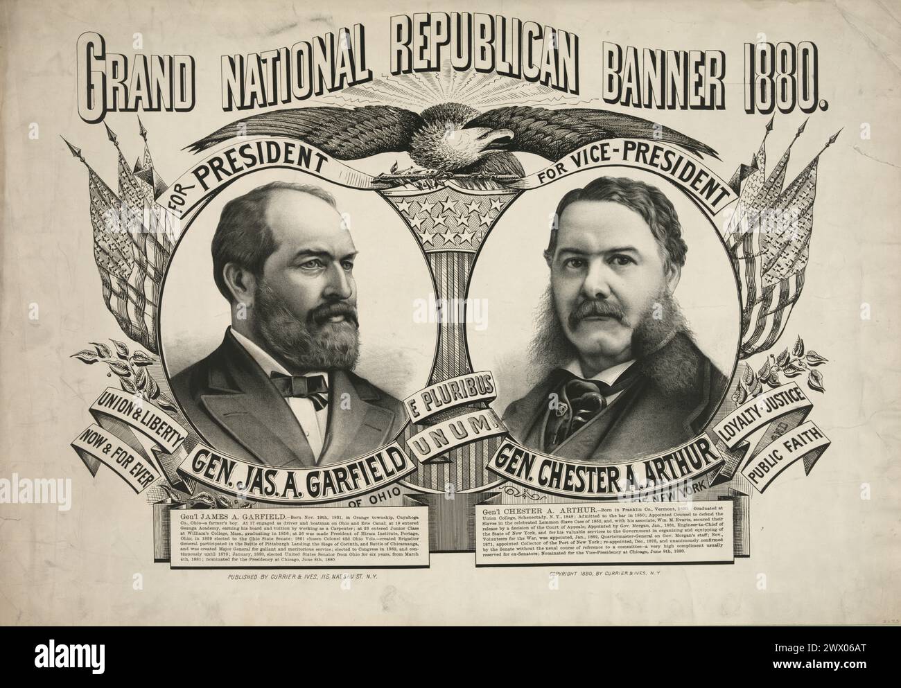 Grand National Republican Banner 1880, USA Presidential Election for ...