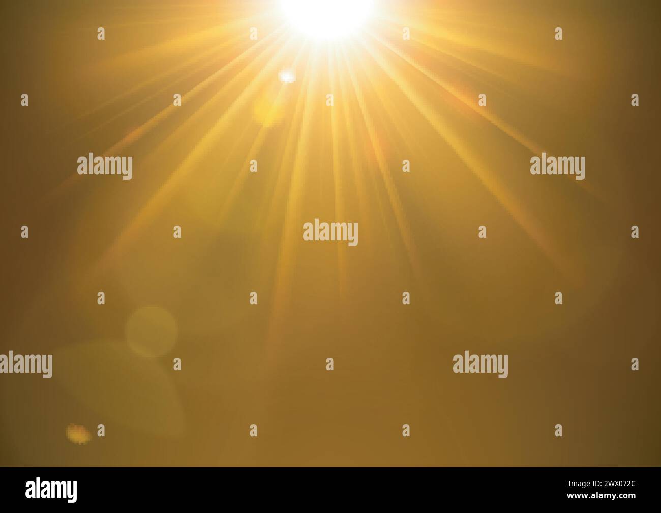 Gold Lights Shining With Lens Flare In Clipping Mask, Vector ...