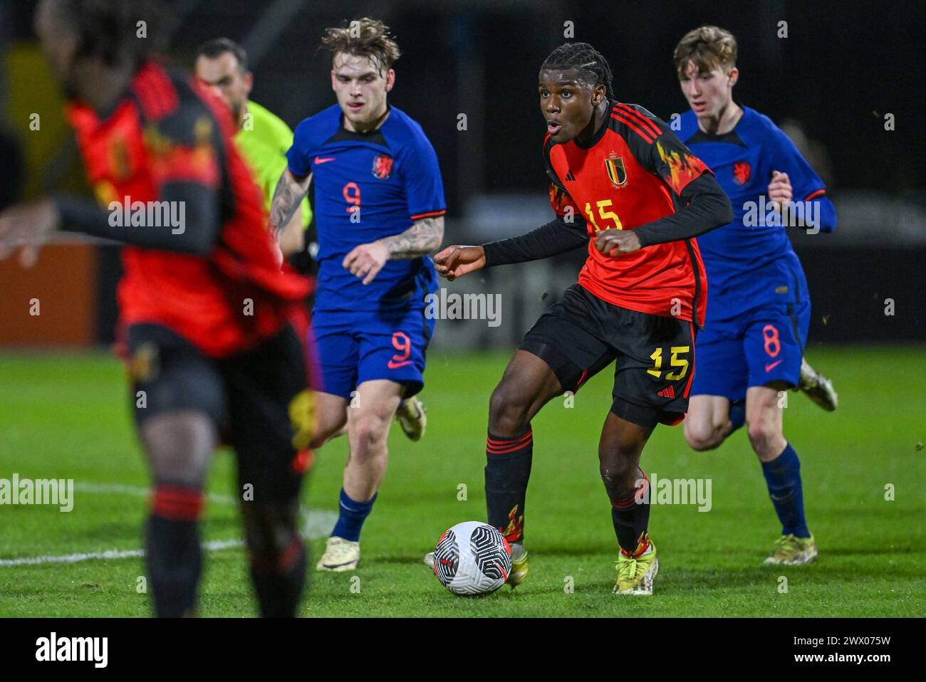 Madi Nsosemo (15) of Belgium pictured in action during a soccer game ...