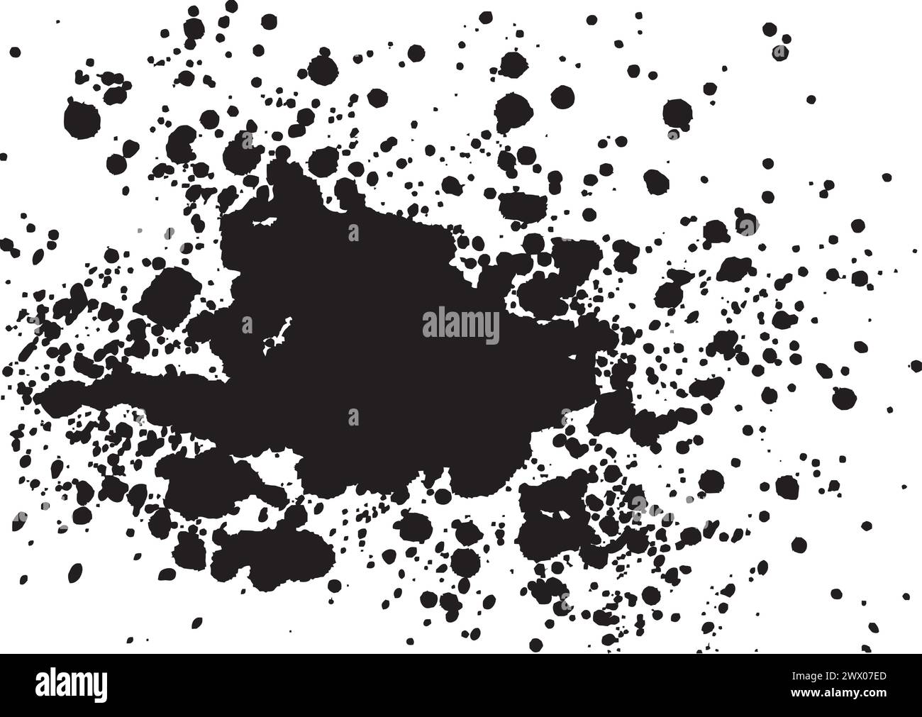 Black Splashes Hand Made Tracing From Sketch, Vector Illustration Stock ...