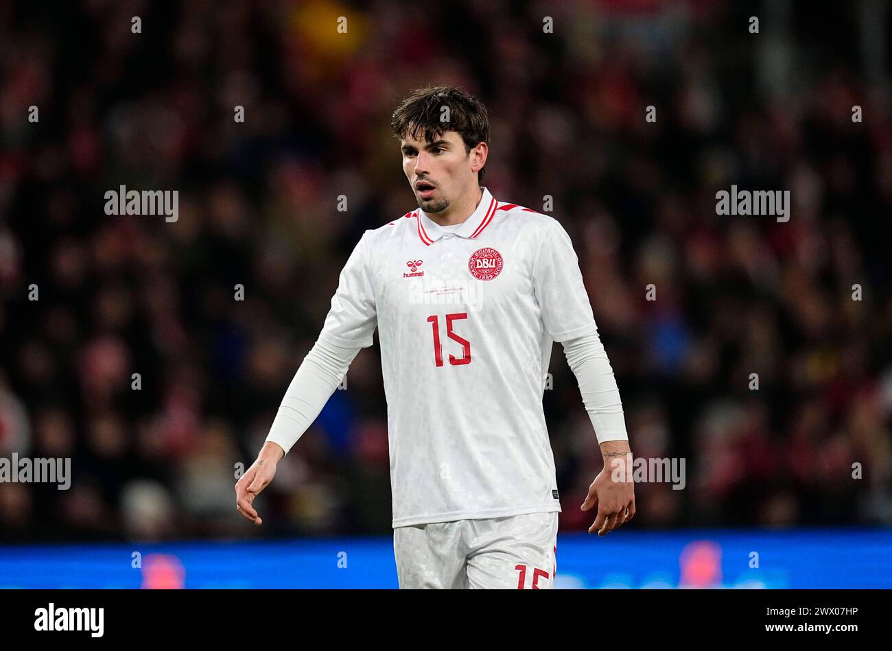 Broendby Stadium, Copenhagen, Denmark. 26th Mar, 2024. Matthew O'Riley ...