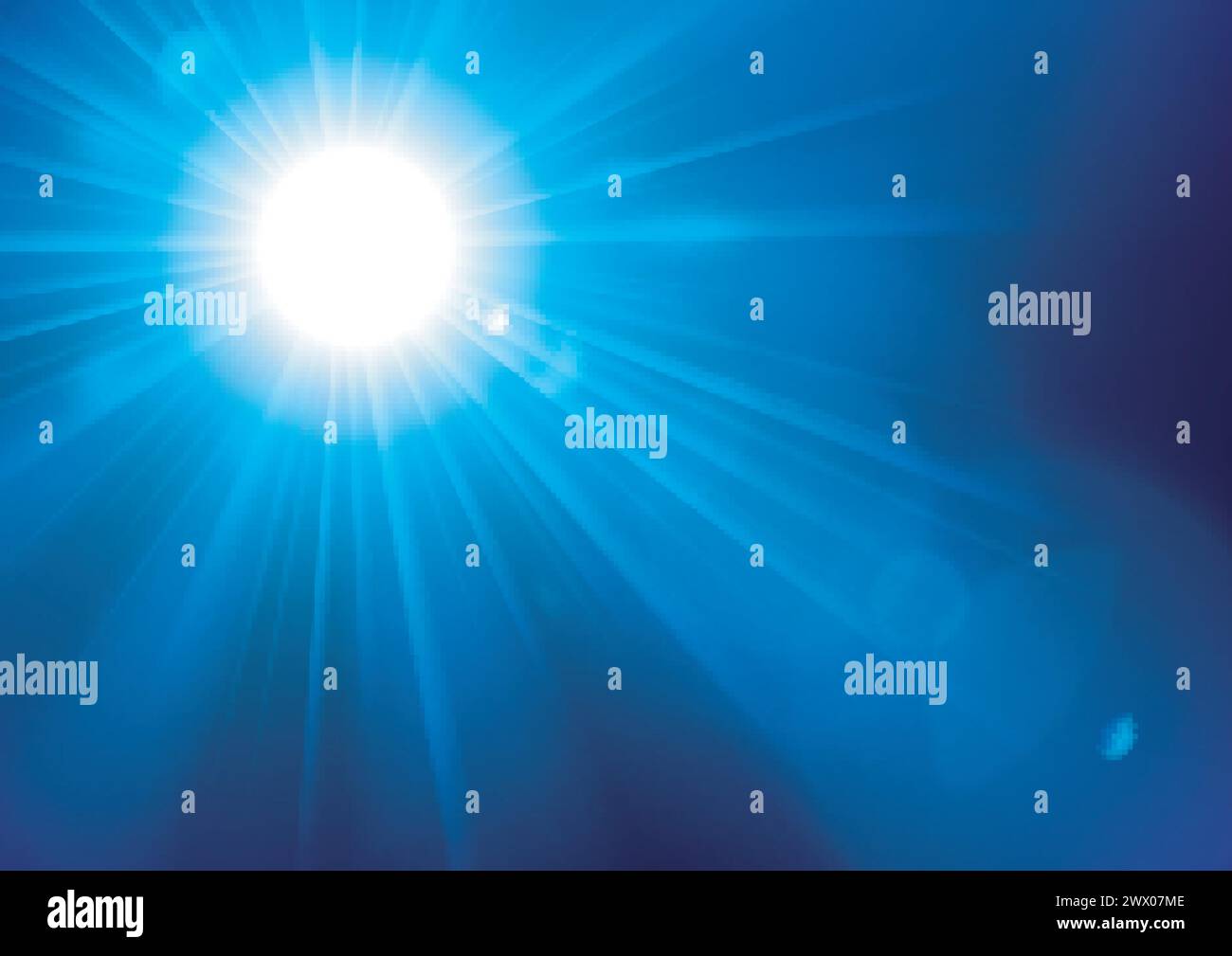 Blue Lights Shining With Lens Flare, Vector Illustration Stock Vector ...