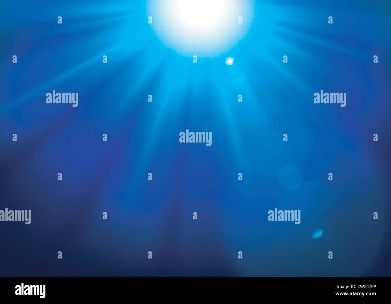 Blue Lights Shining With Lens Flare, Vector Illustration Stock Vector ...