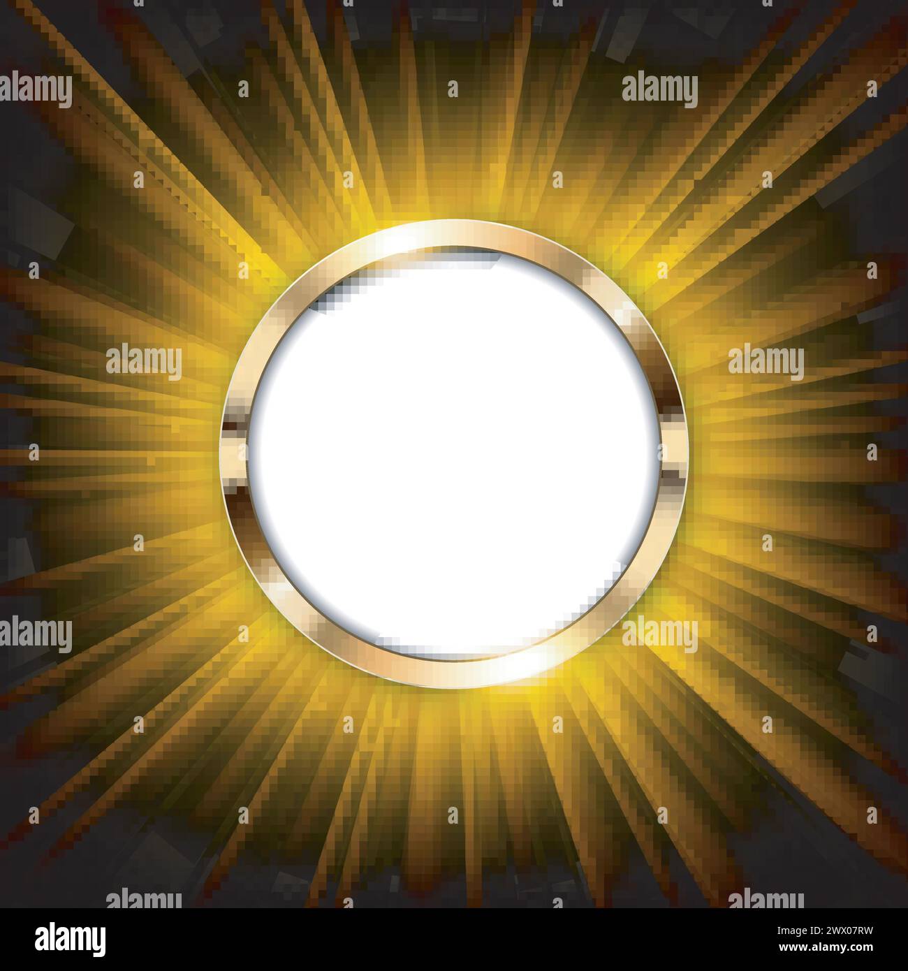 Metallic Gold Ring With Text Space And Light Illuminated, Vector ...