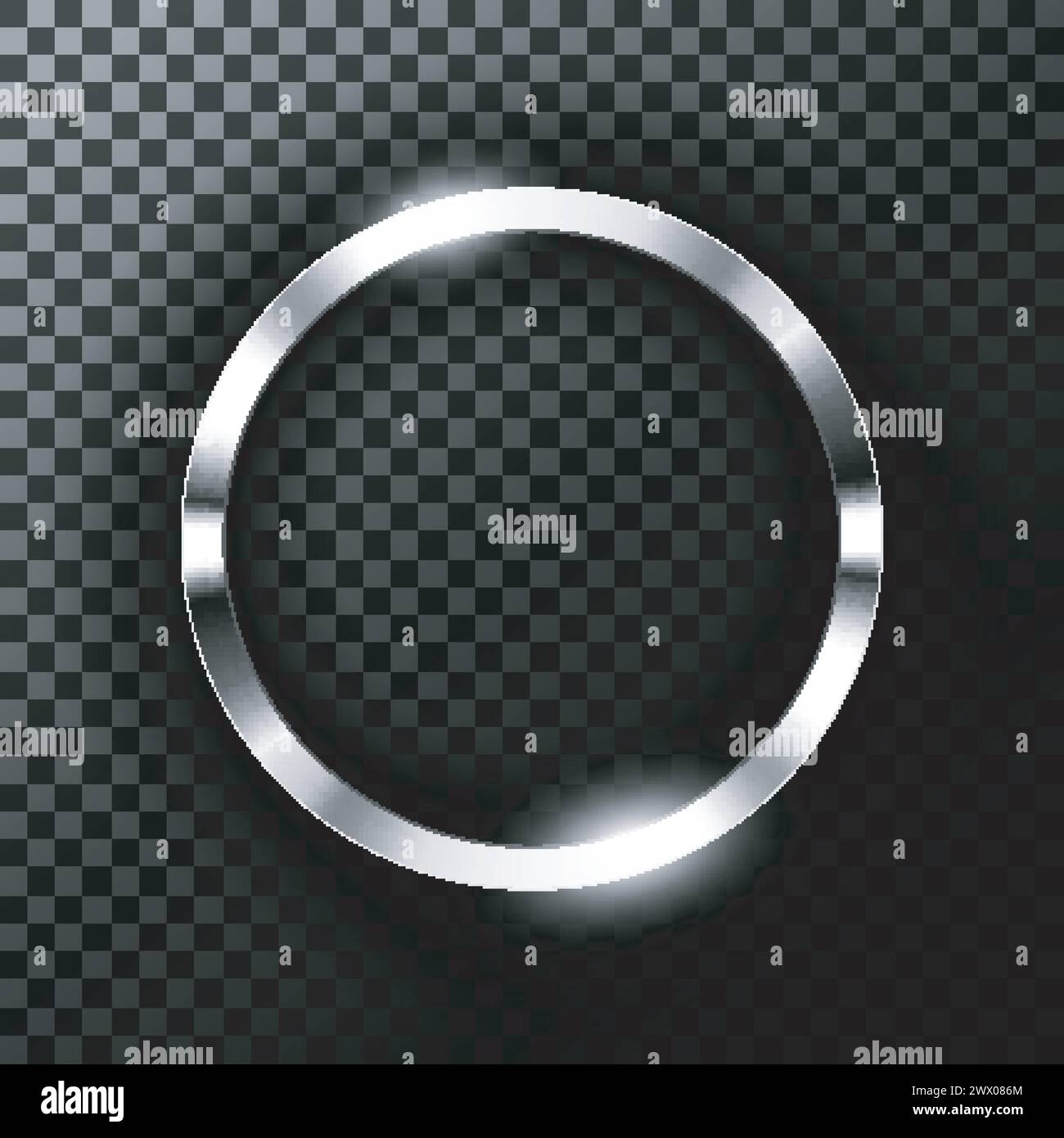 Metallic Chrome Ring On Transparent Textured, Vector Illustration Stock ...