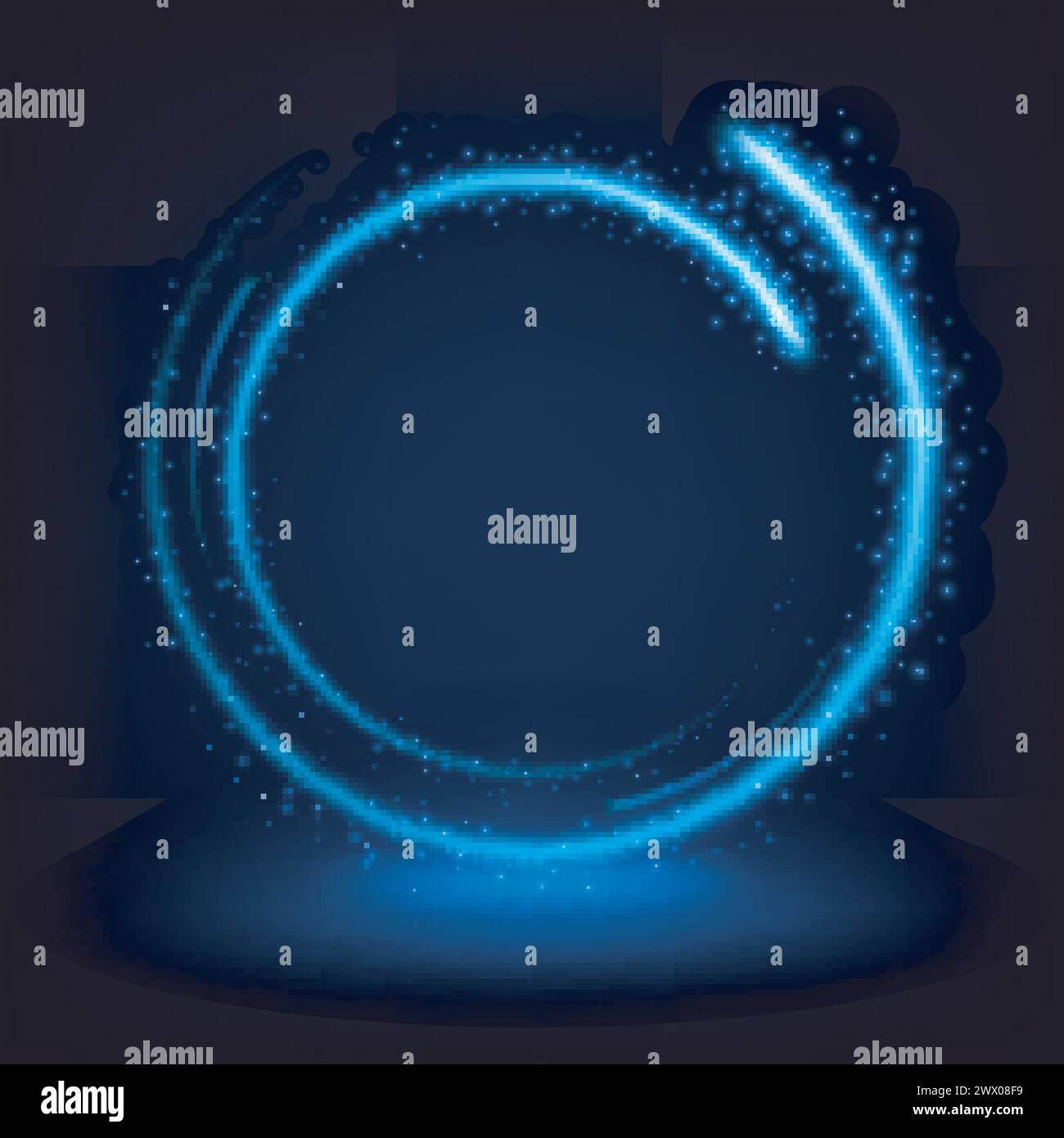 Round Blue Shiny With Sparks, Vector Illustration Stock Vector Image ...