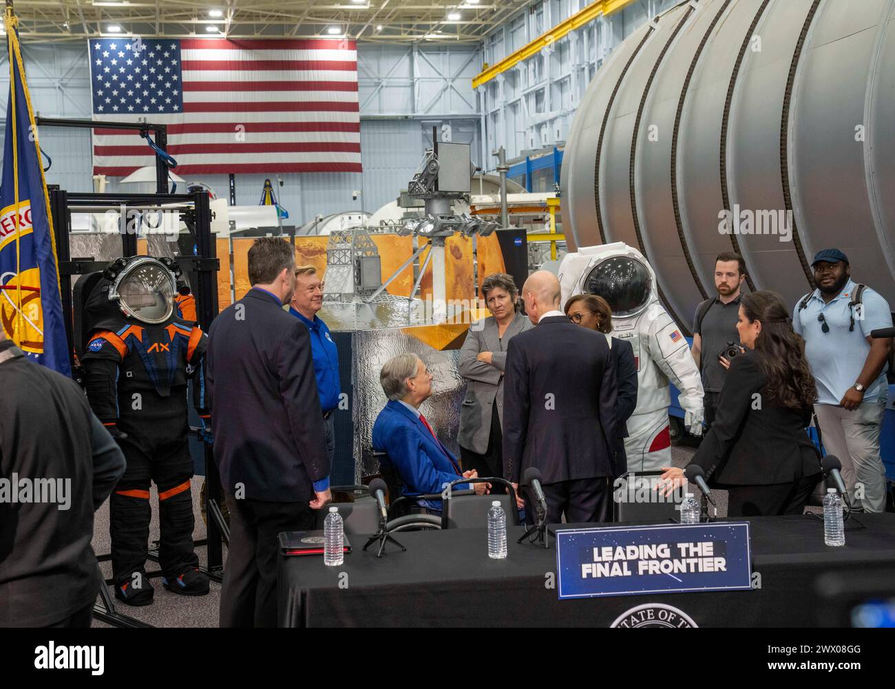Houston, Tx, USA. 26th Mar, 2024. Texas Governor GREG ABBOTTT (center ...