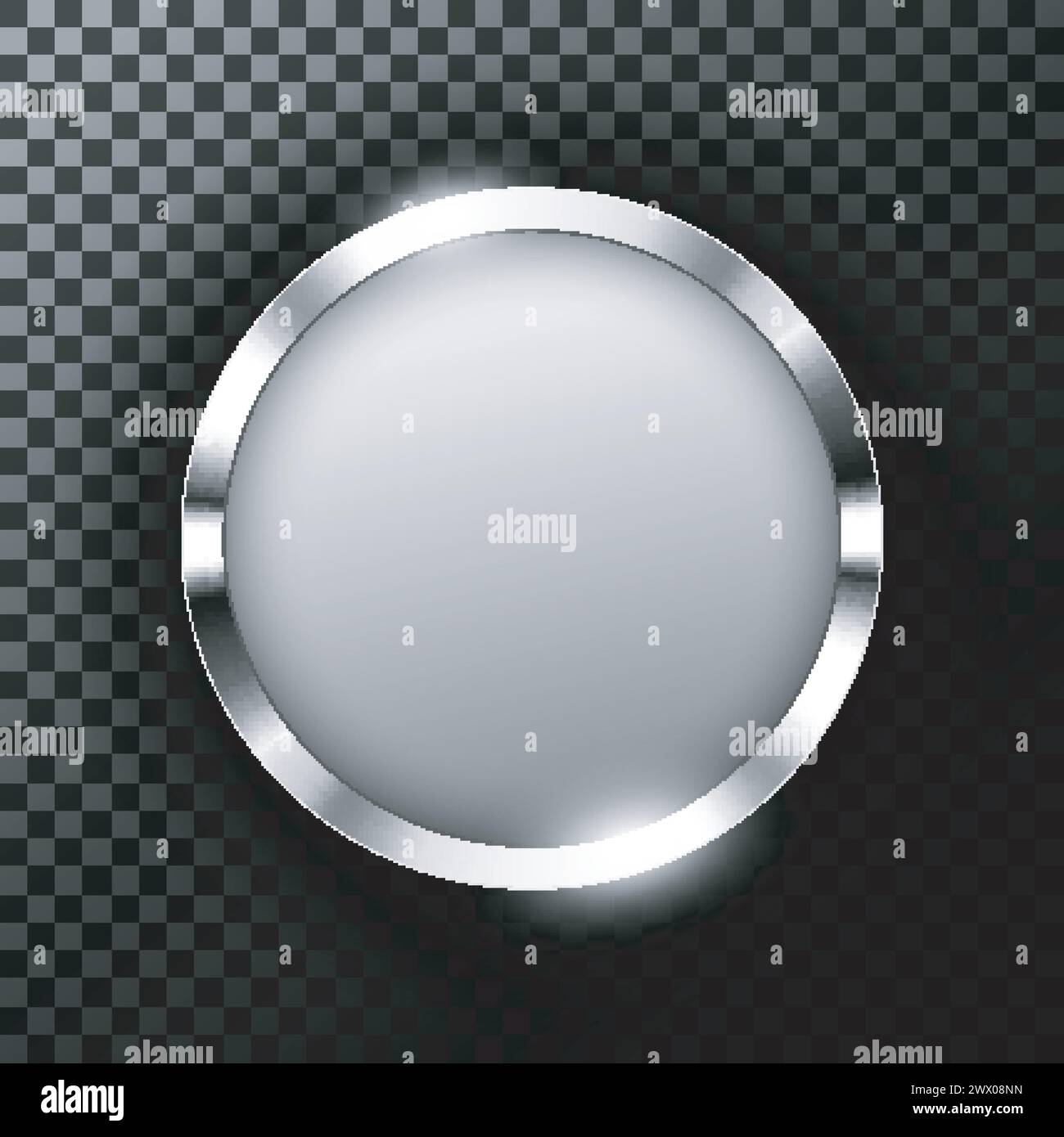 Metallic Chrome Ring With Text Space On Transparent Textured, Vector ...