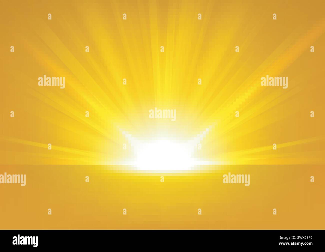 Yellow Rays Rising On Bright Background, Vector Illustration Stock ...