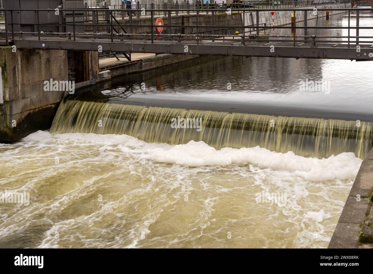 Water level regulator in a water utility. Water pressure at the water ...