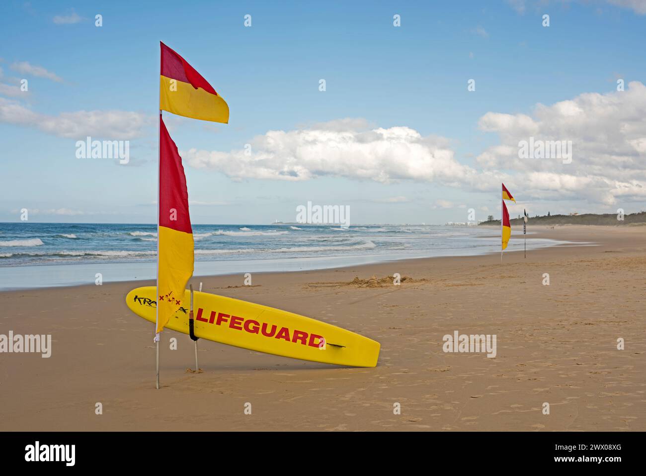 Designated lifeguard swimming area, Mudjimba Beach, Queensland ...