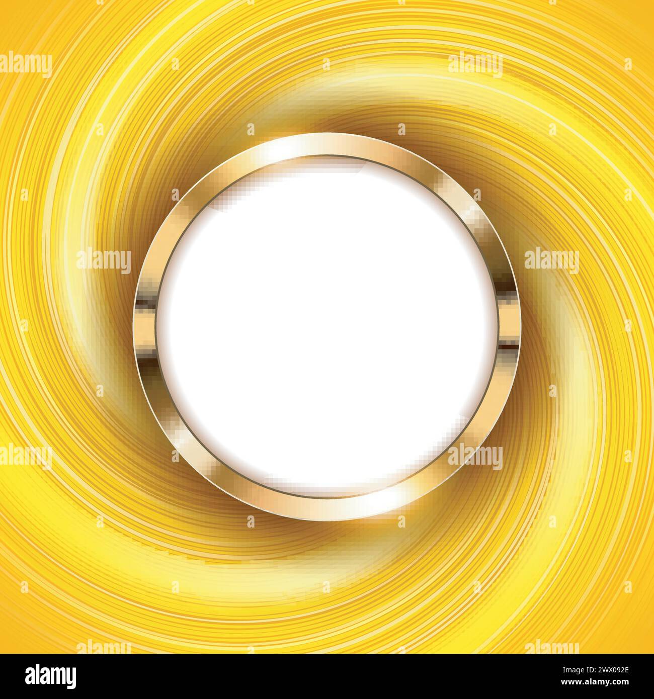 Metallic Gold Ring with Text Space and Swirl Yellow Light, Vector ...