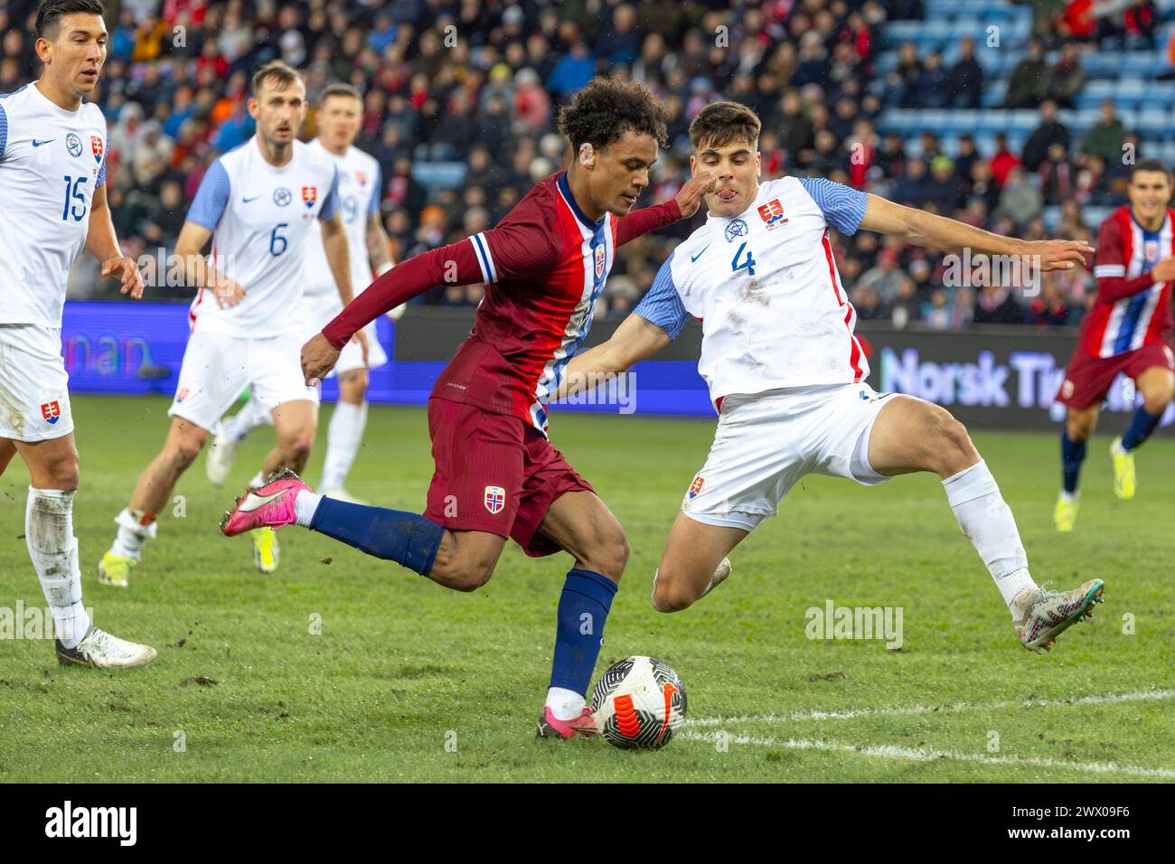 Oslo, Norway 26 March 2024, Oscar Bobb of Norway and Manchester City ...