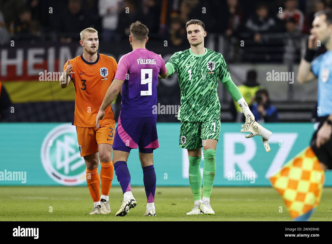 FRANKFURT - (l-r) Matthijs de Ligt of Holland, Niclas Fullkrug of Germany, Holland goalkeeper ...