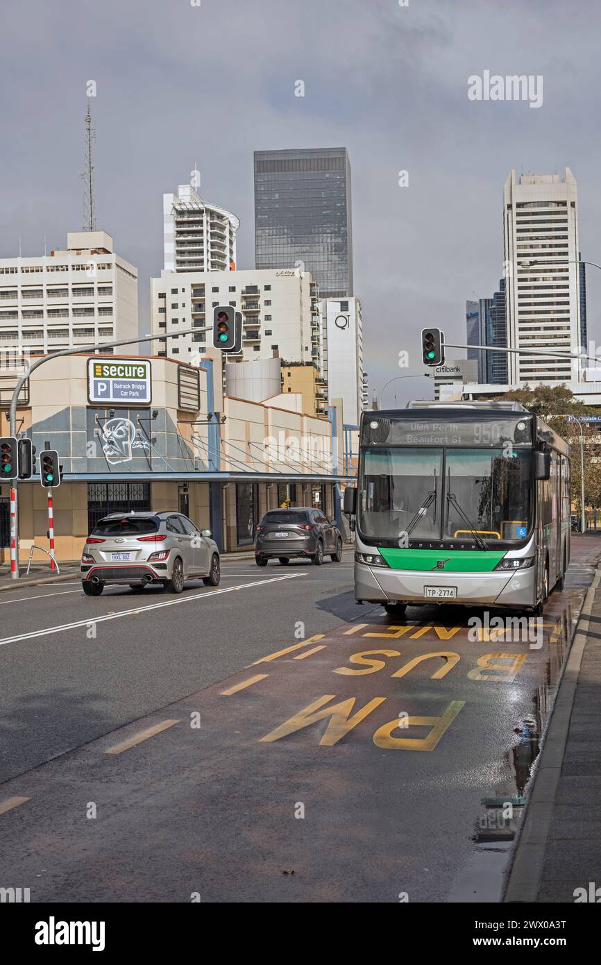 Number 9 single decker bus, Perth, Australia Stock Photo - Alamy