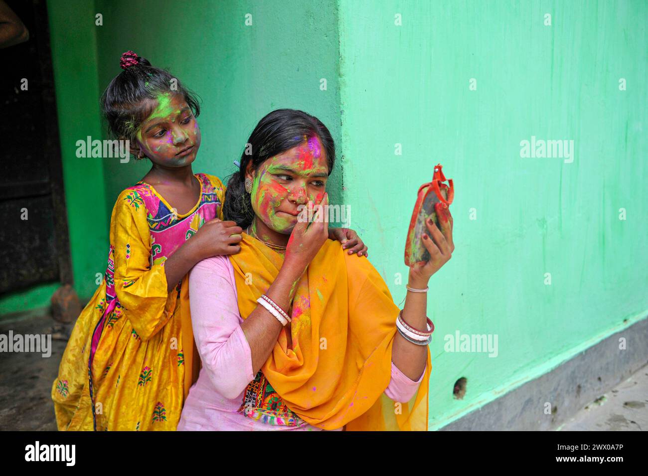Non Exclusive: March 26, 2024, Sylhet, Bangladesh: A girl with her face ...