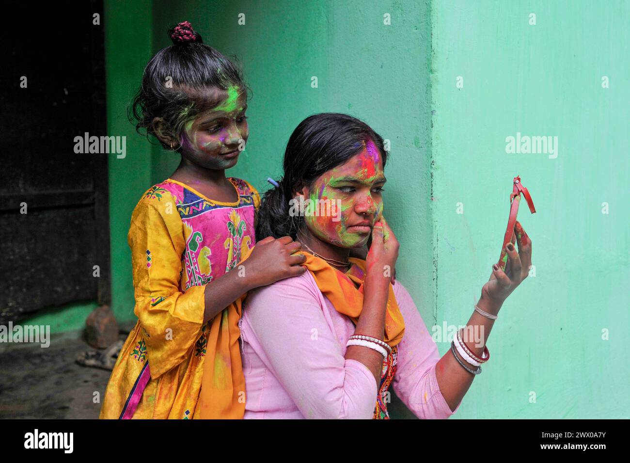 Non Exclusive: March 26, 2024, Sylhet, Bangladesh: A girl with her face ...
