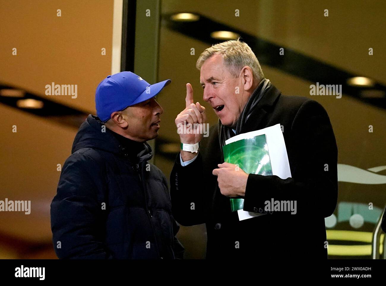 Roberto Di Matteo (left) in the stands with former Republic of Ireland ...