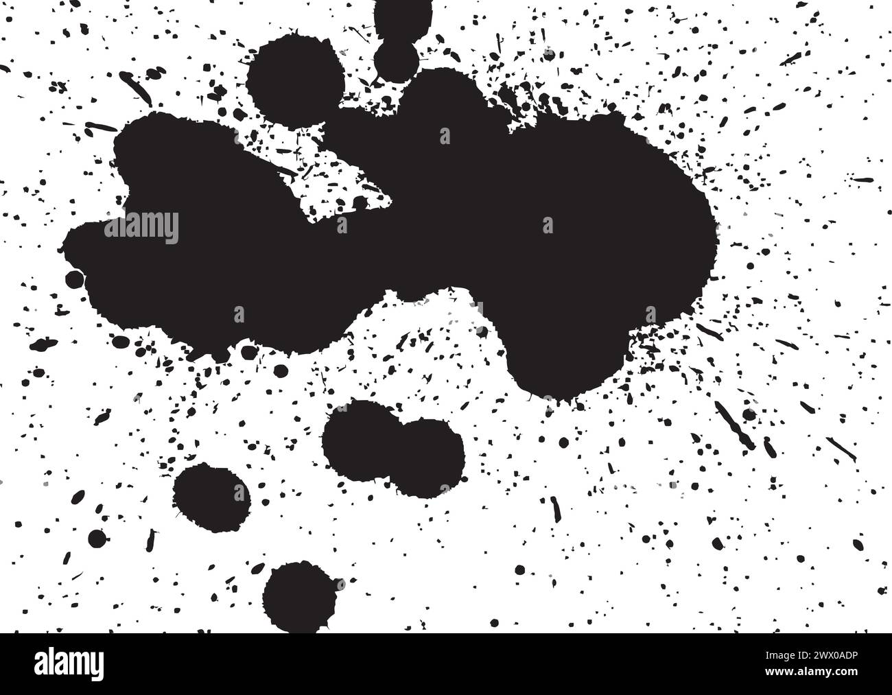 Black Splashes Hand Made Tracing From Sketch, Vector Illustration Stock ...