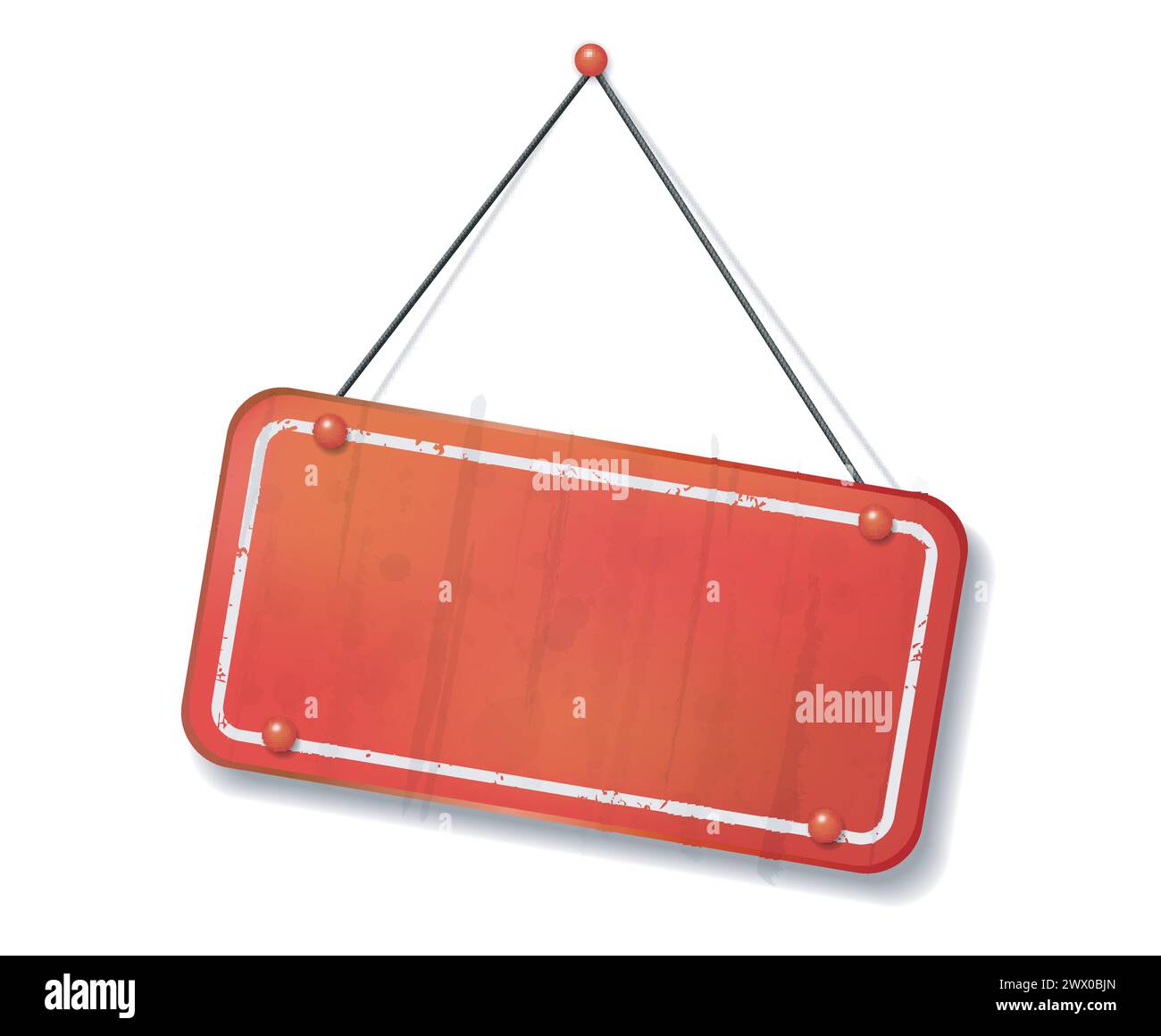 Vintage Old Red Sign with Text Space, Vector Illustration Stock Vector ...