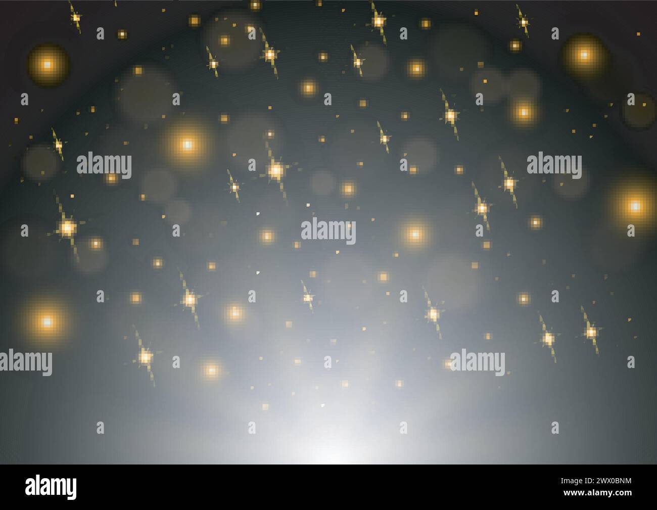 White Shining With Golden Sparkles Flying Vector Illustration Stock ...