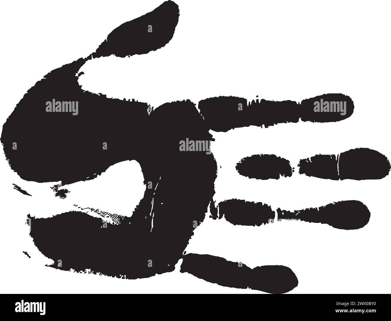 Palm of The Hand Tracing From Sketch, Vector Illustration Stock Vector ...