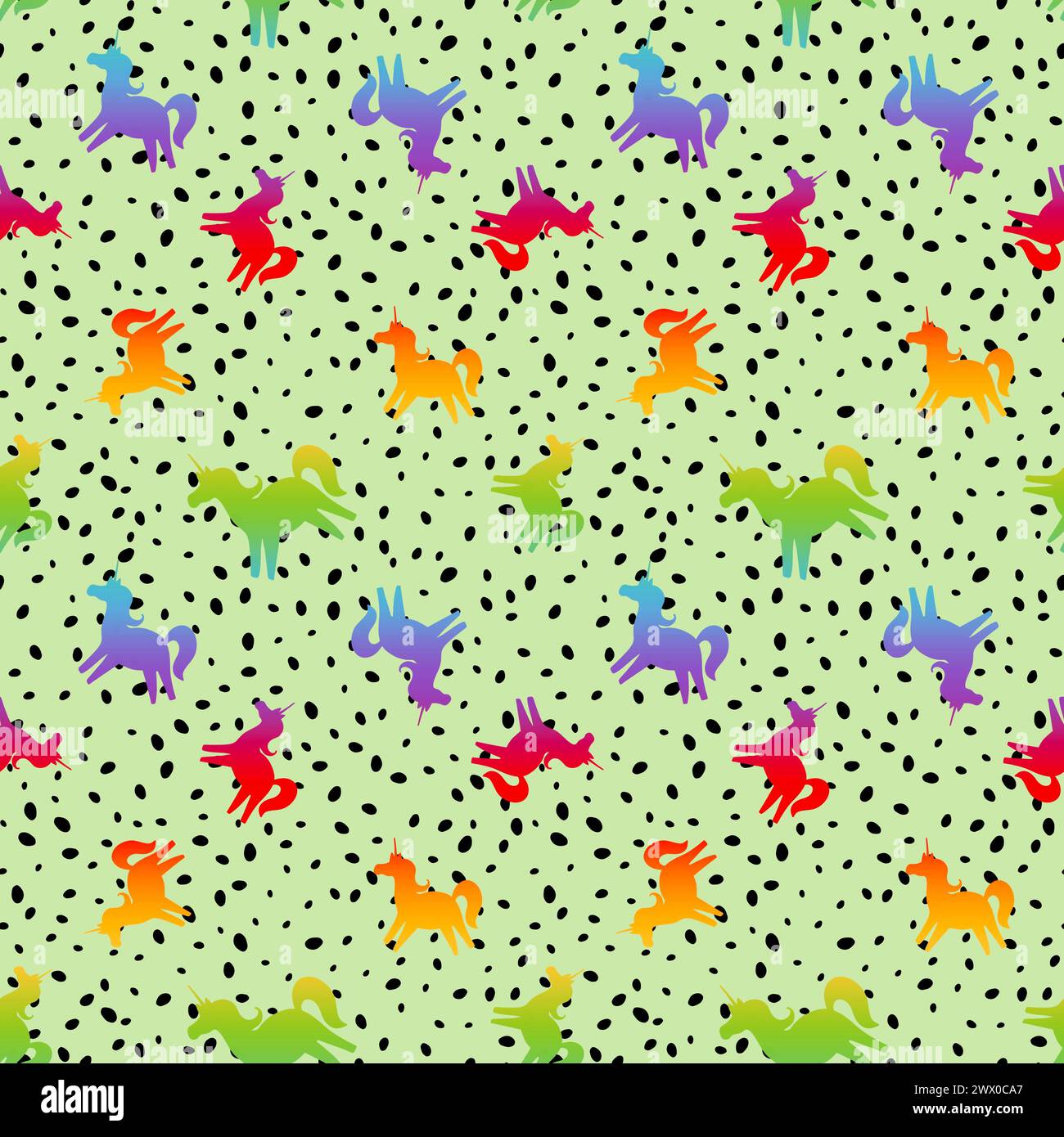 Rainbow lgbt pride animals unicorns seamless horse pattern for fabrics ...