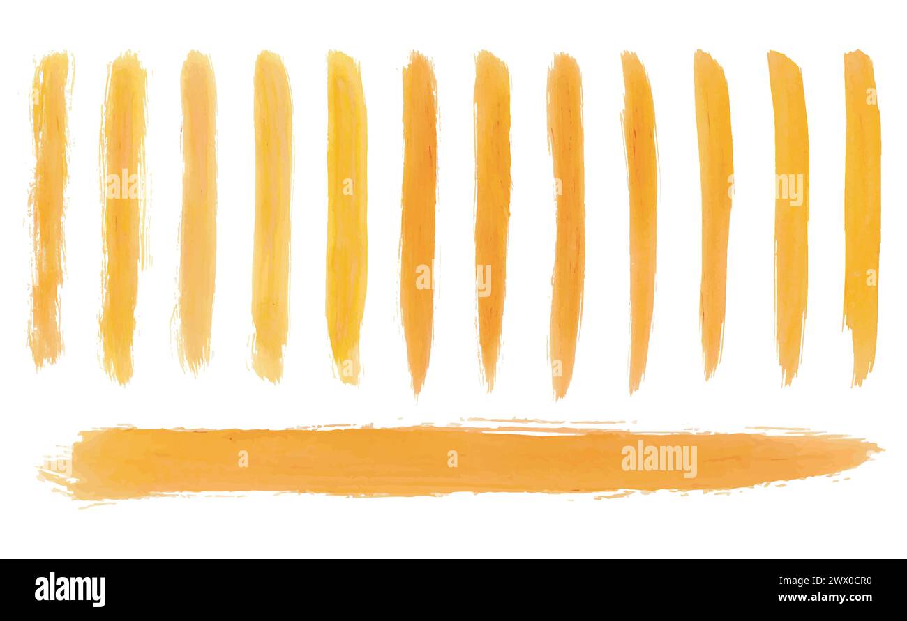 Artistic Orange Paint Hand Made Tracing From Sketch, Vector ...