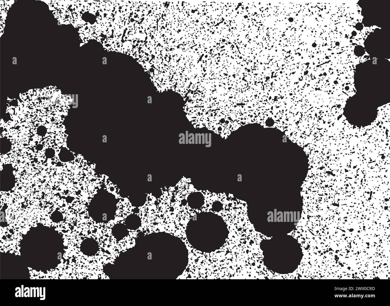 Black Splashes Hand Made Tracing From Sketch, Vector Illustration Stock ...