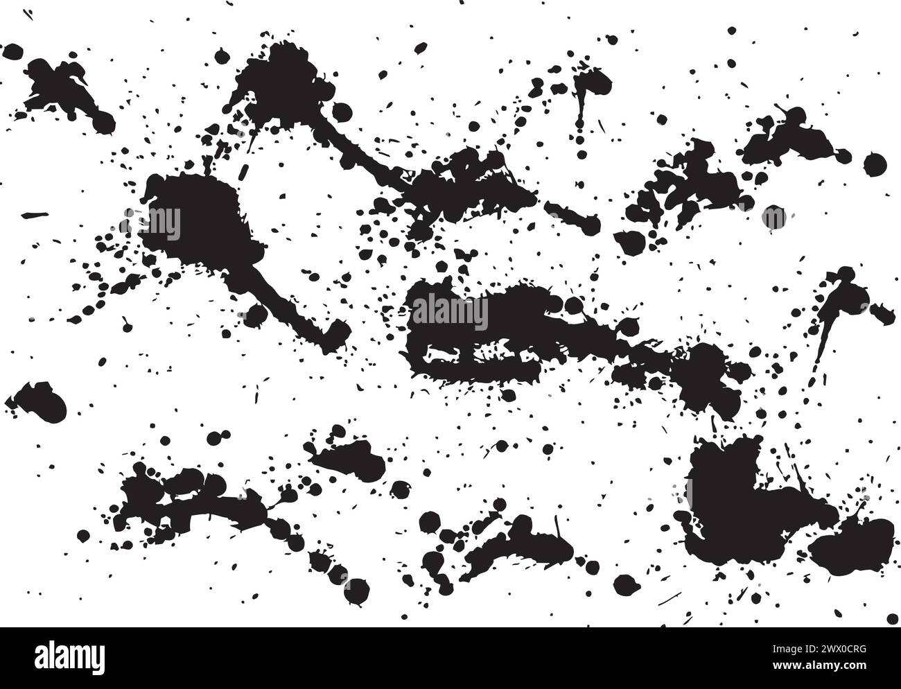 Black Splashes Hand Made Tracing From Sketch, Vector Illustration Stock ...