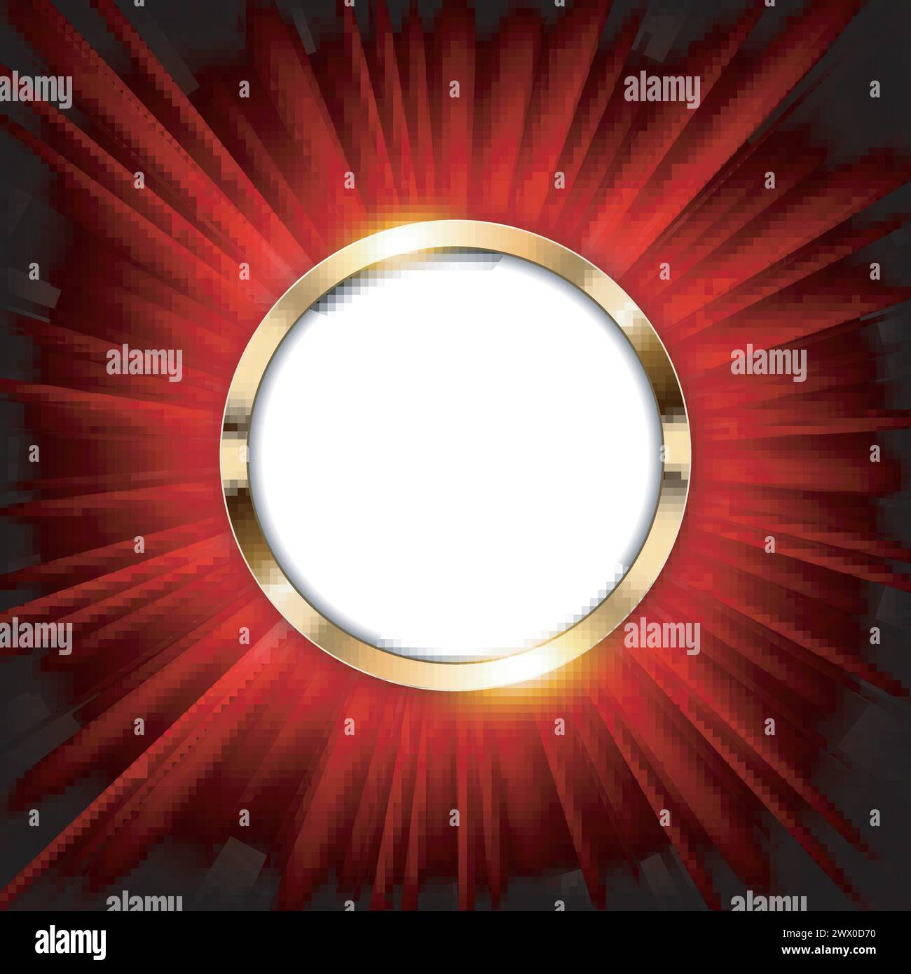 Metallic Gold Ring with Text Space and Light Illuminated, Vector ...