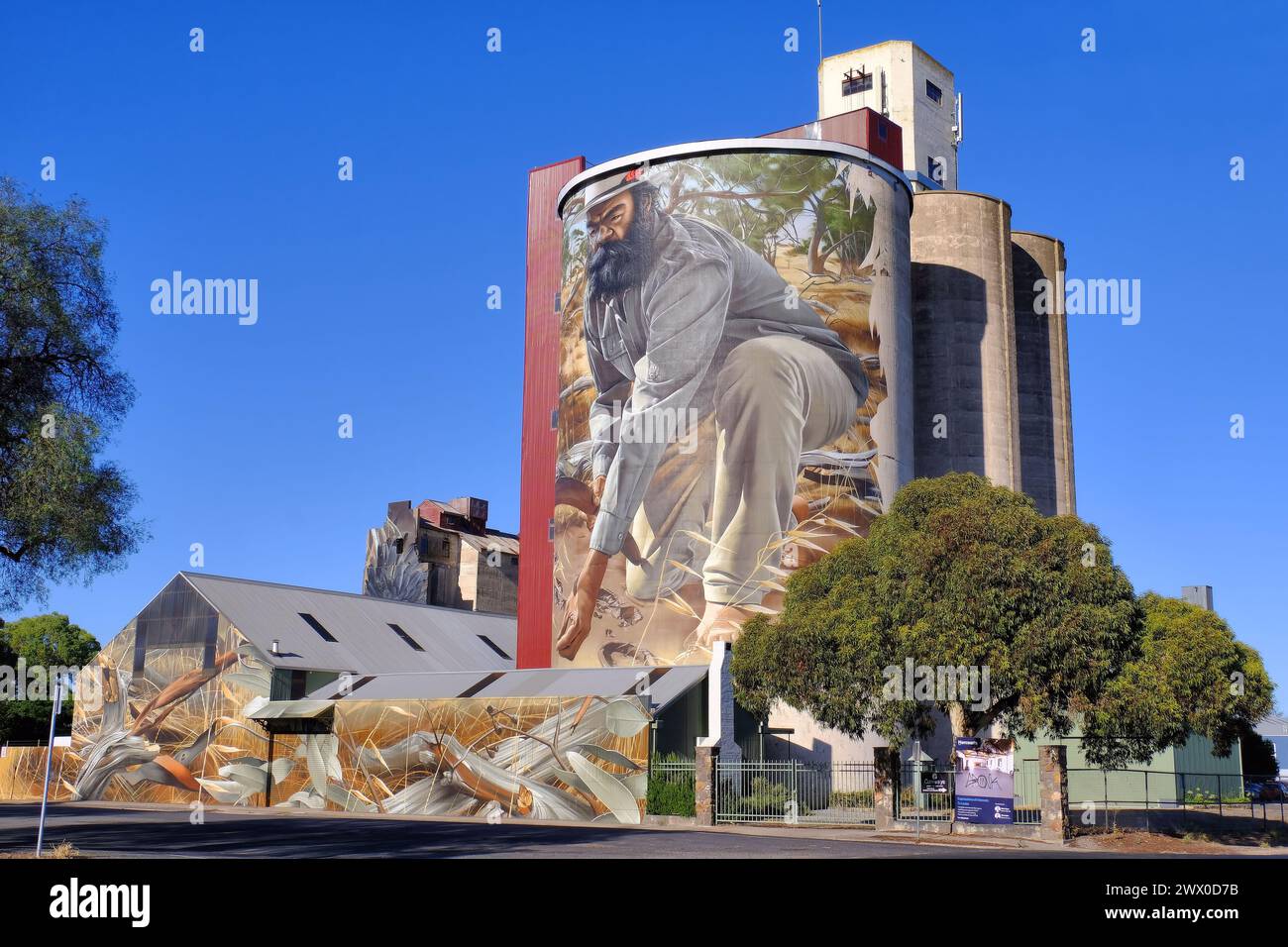 Horsham: ‘Yangga Dyata’ silo art by Smug (Sam Bates), Horsham, Victoria ...