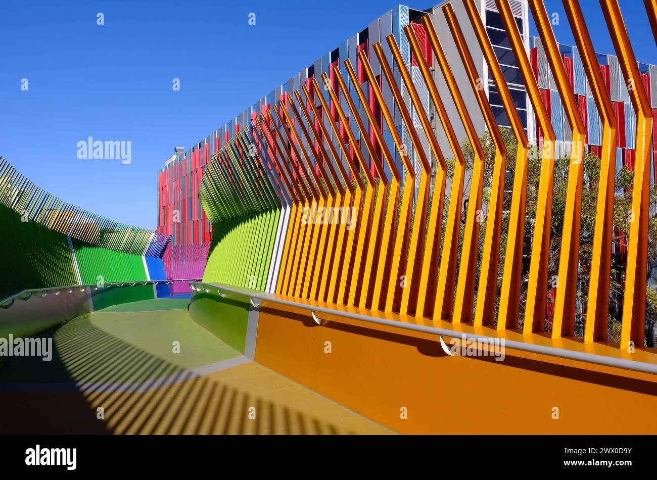 Colourful Koolangka Kids’ Bridge linking Perth Children’s Hospital and ...