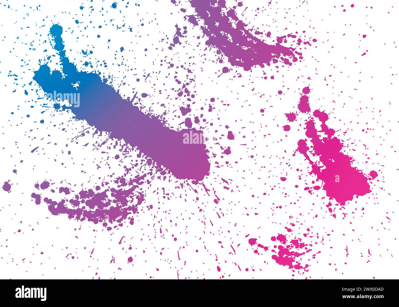 Colored Splashes Hand Made Tracing From Sketch, Vector Illustration ...