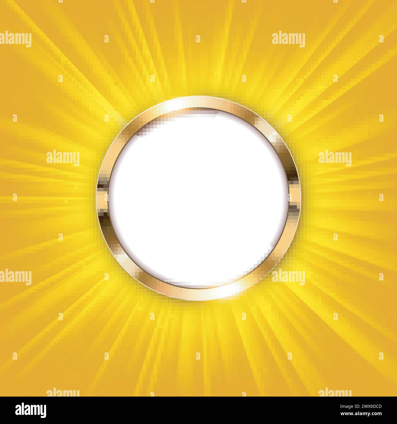 Metallic Ring with Text Space and Yellow Light Illuminated, Vector ...