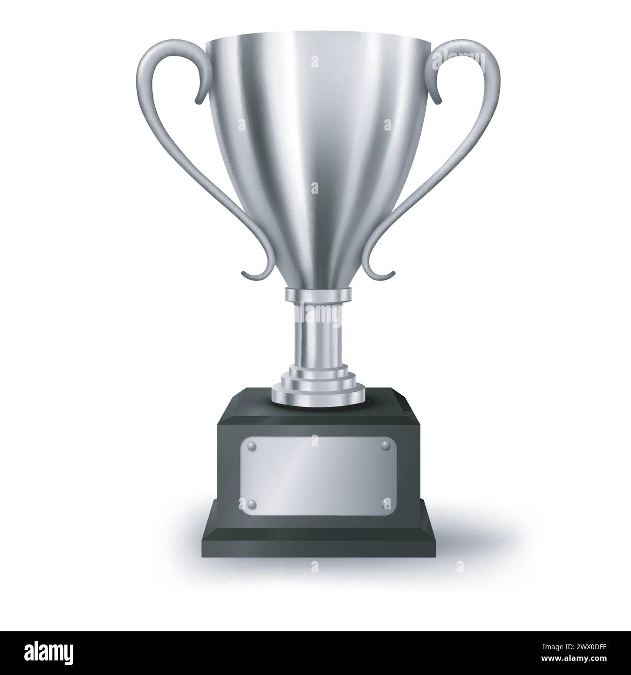 Realistic Silver Trophy Isolated with Text Space, Vector Illustration ...