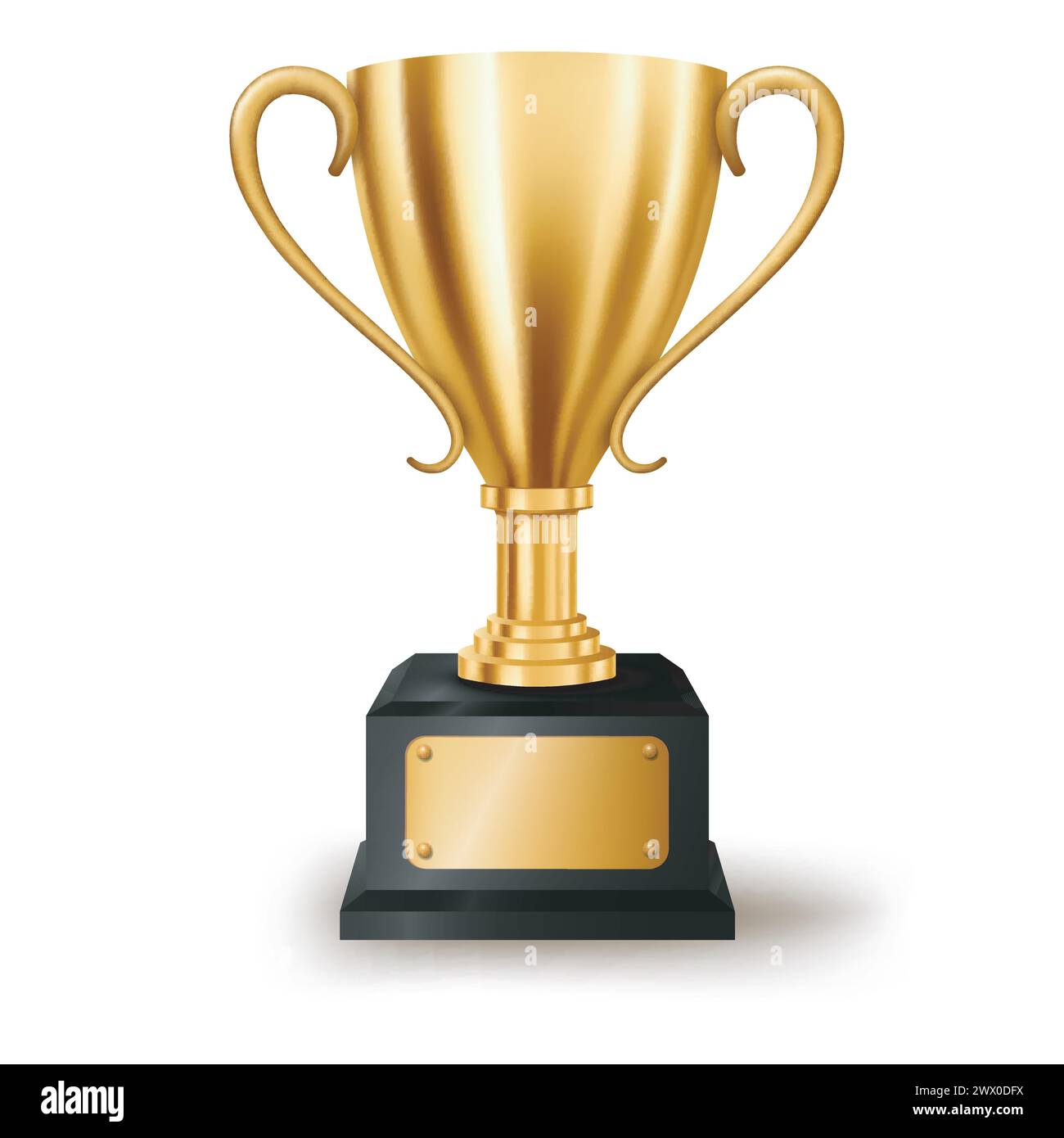 Realistic Golden Trophy Isolated with Text Space, Vector Illustration ...