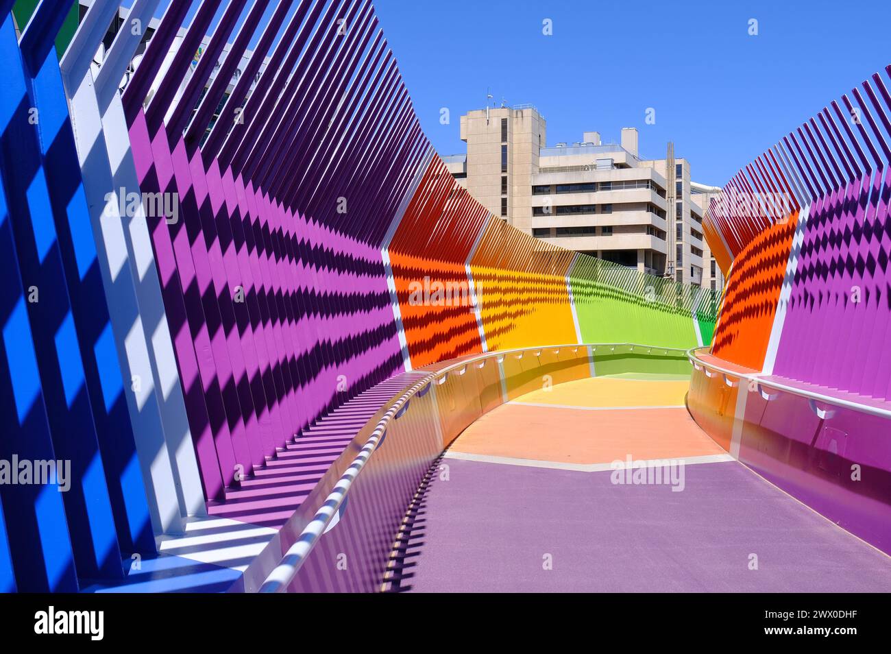 Colourful Koolangka Kids’ Bridge linking Perth Children’s Hospital and ...