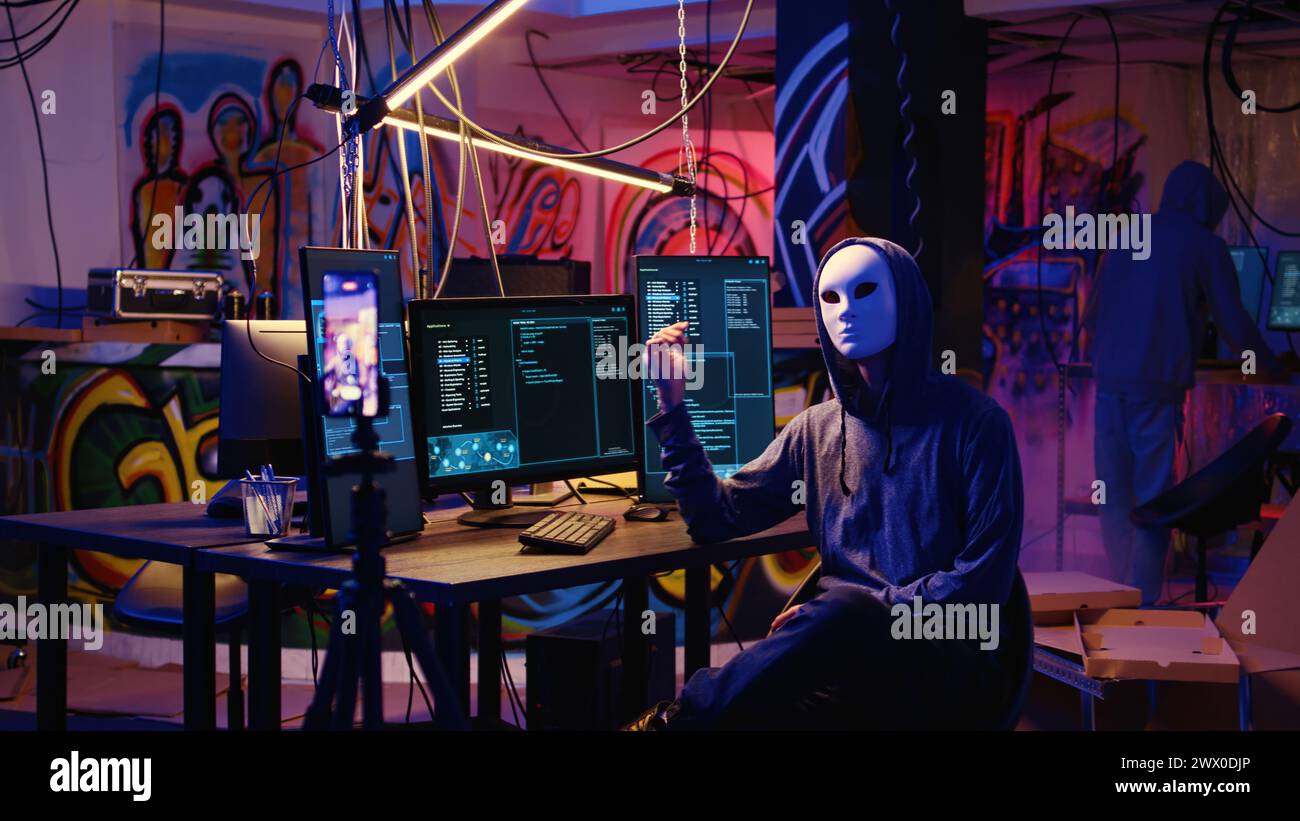 Dissident social justice crusaders doing online activism, wearing ...