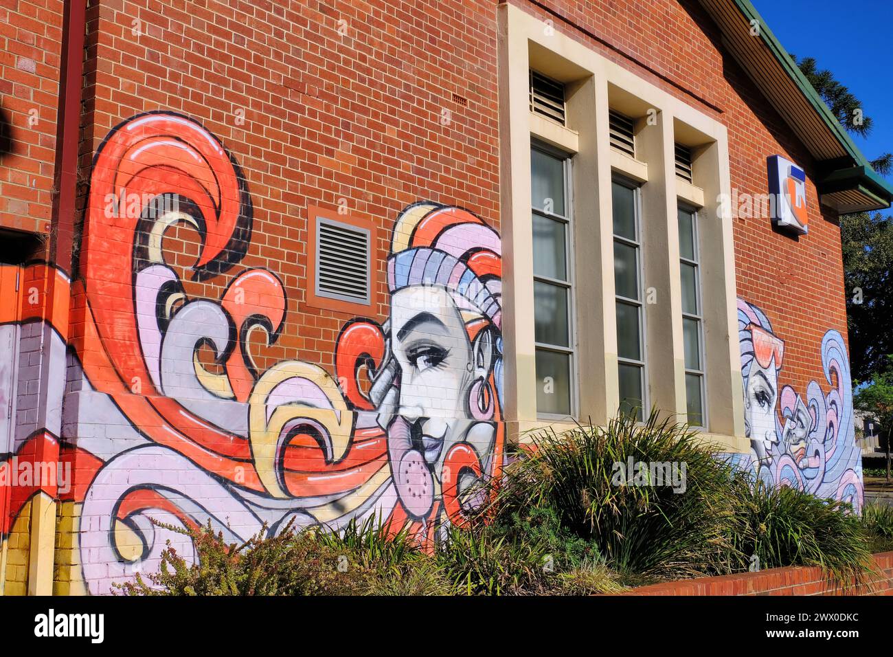 Colourful street art on Telstra Mt Hawthorn telephone exchange at ...