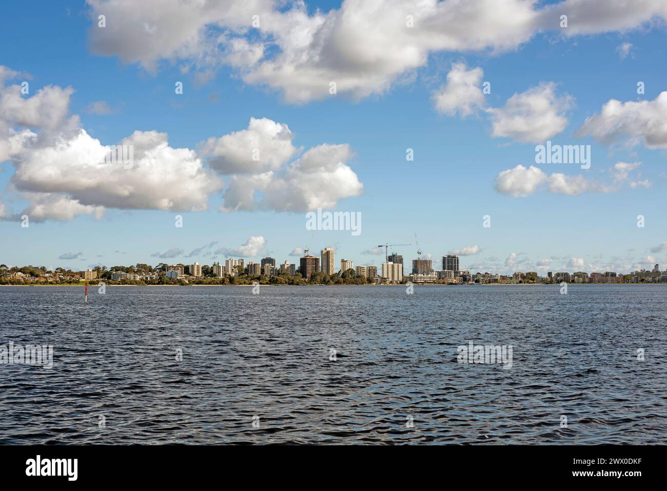 South Perth foreshore from across Swan River, Australia Stock Photo - Alamy