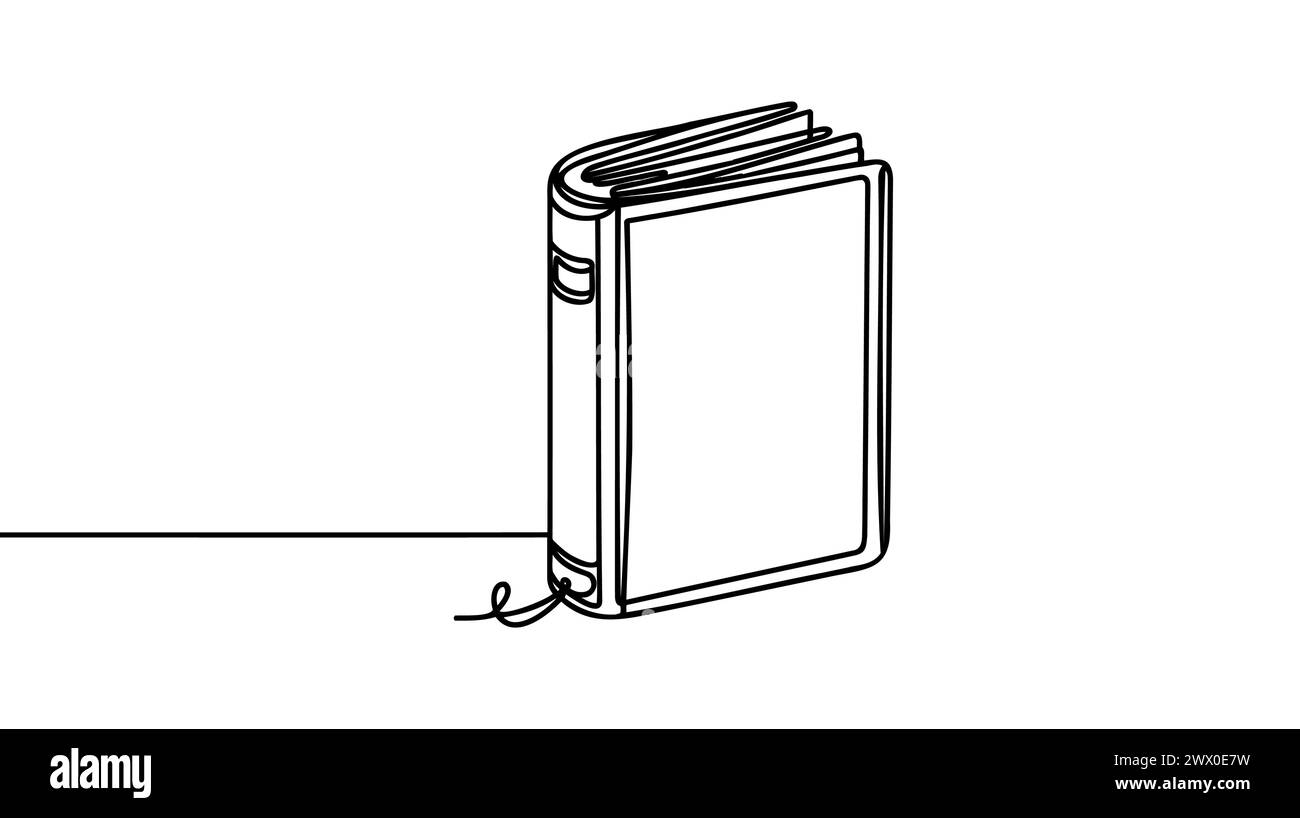 One line drawing of isolated vector object - pile of books Stock Vector ...