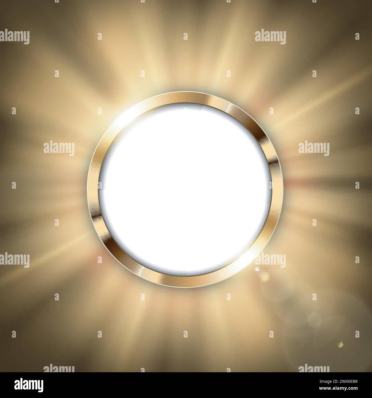 Metallic Gold Ring with Text Space and Light Illuminated, Vector ...