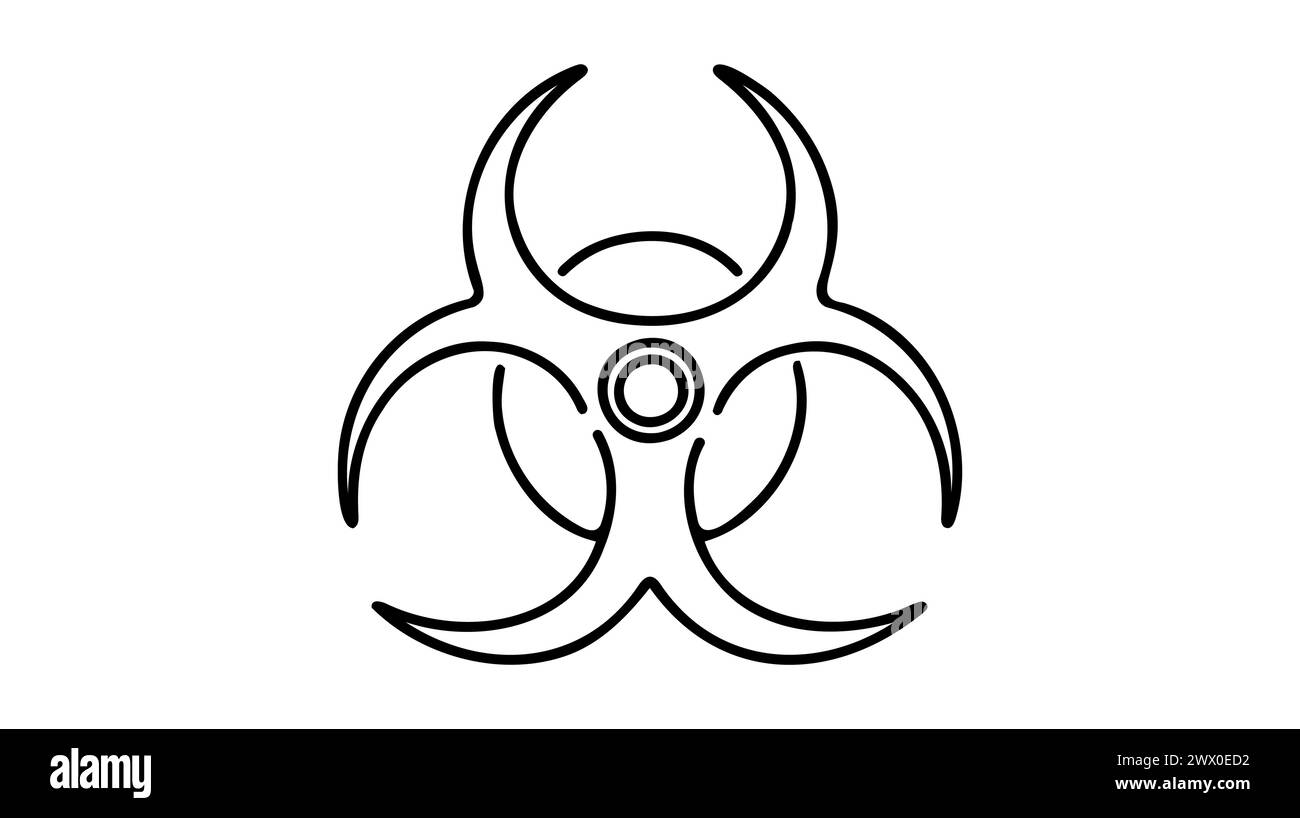 Radiation icon line continuous drawing vector. One line Radiation icon ...