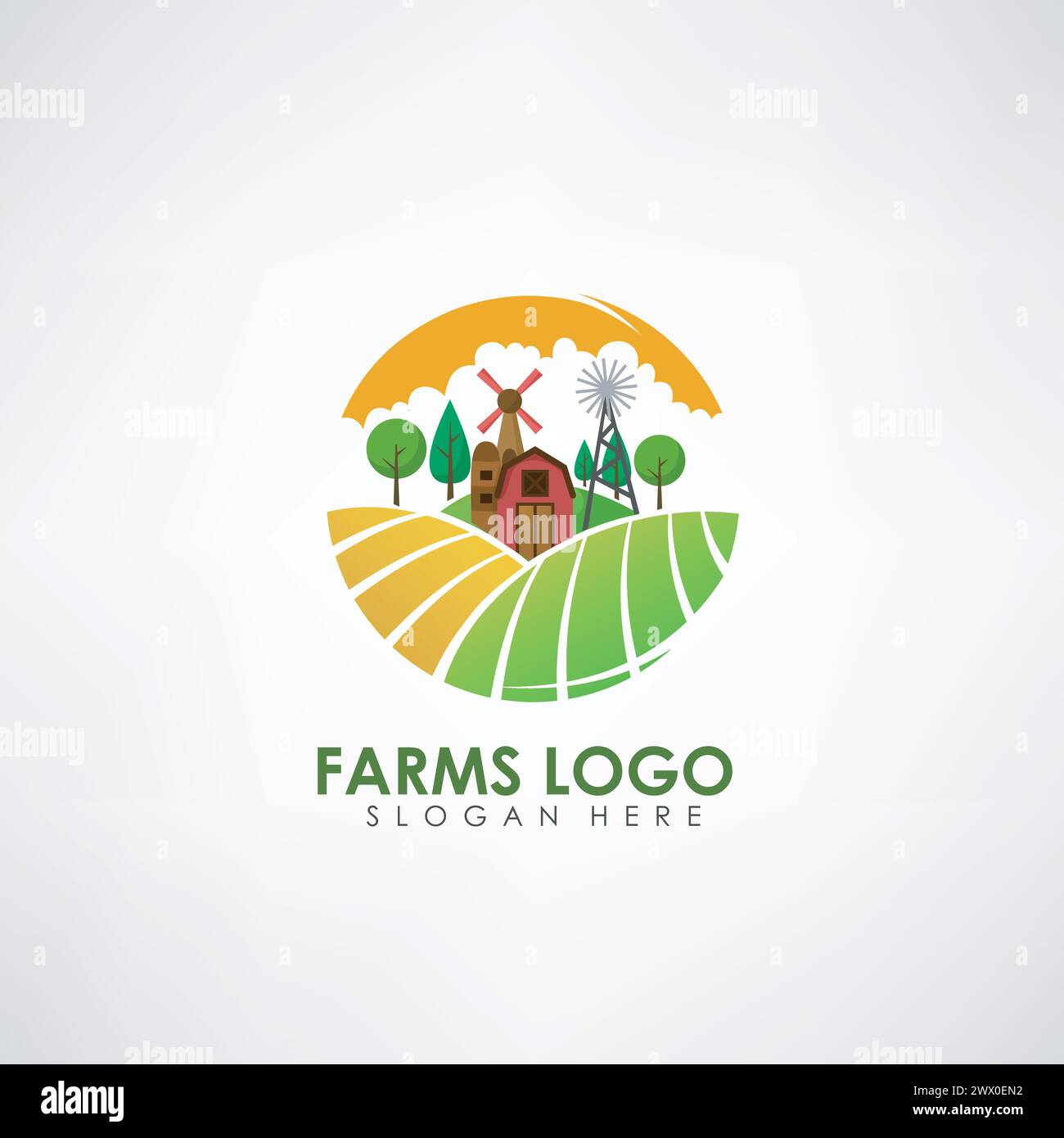 Farm Concept Logo Template. Label For Natural Farm Products, Vector ...