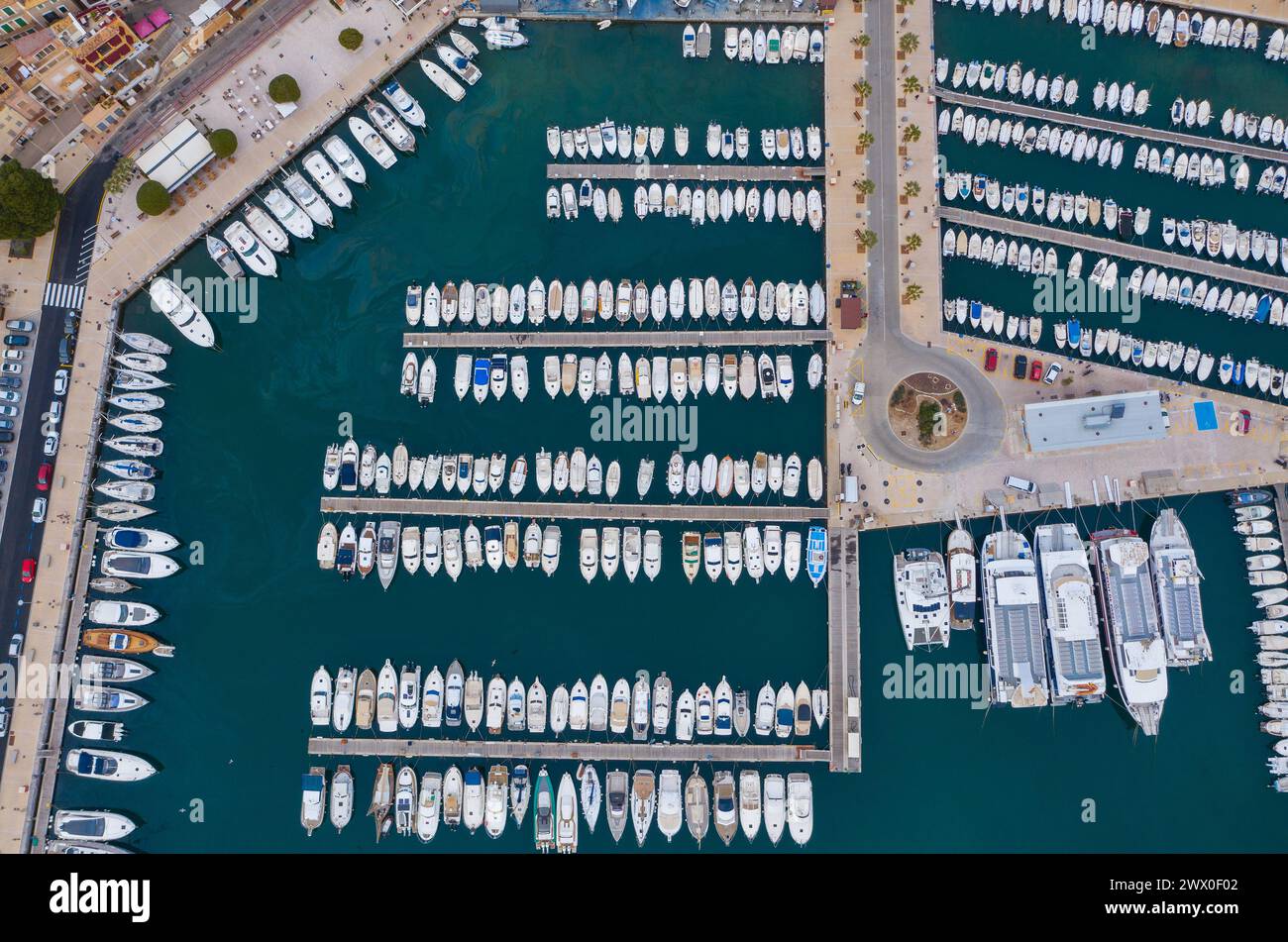 Breathtaking Aerial Perspective of the Mediterranean Sea Harbor ...