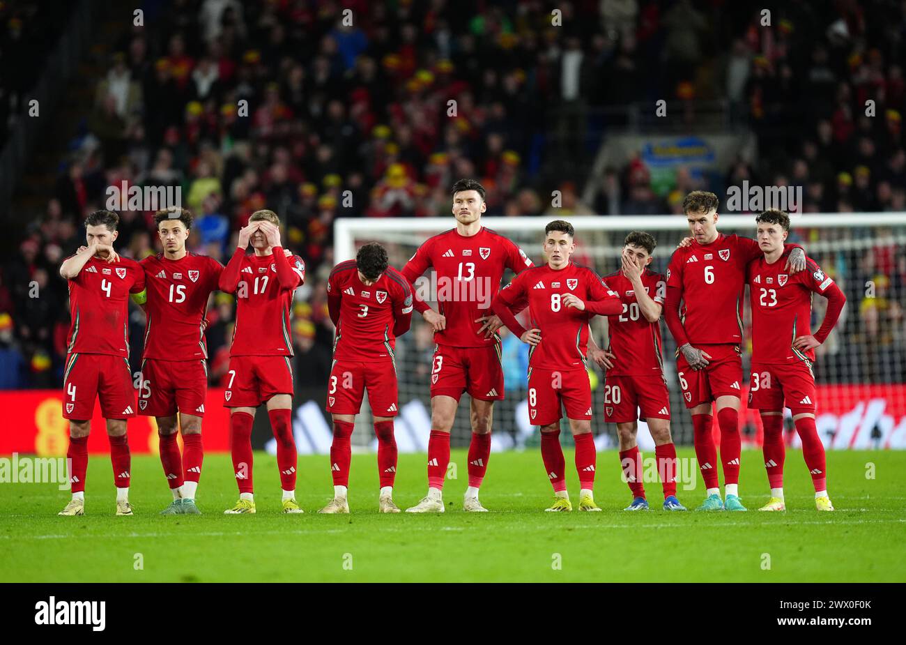 Wales players dejected following the UEFA Euro 2024 Qualifying play-off ...
