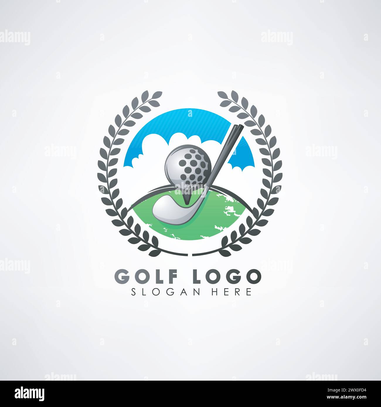 Golf Concept Logo Template with Laurel Wreath. Label For Golf ...
